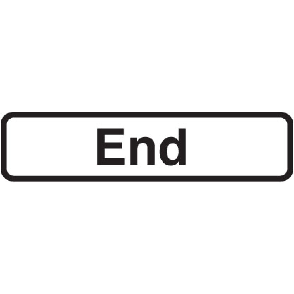 Fold Up Sign - "End" Supplementary Text