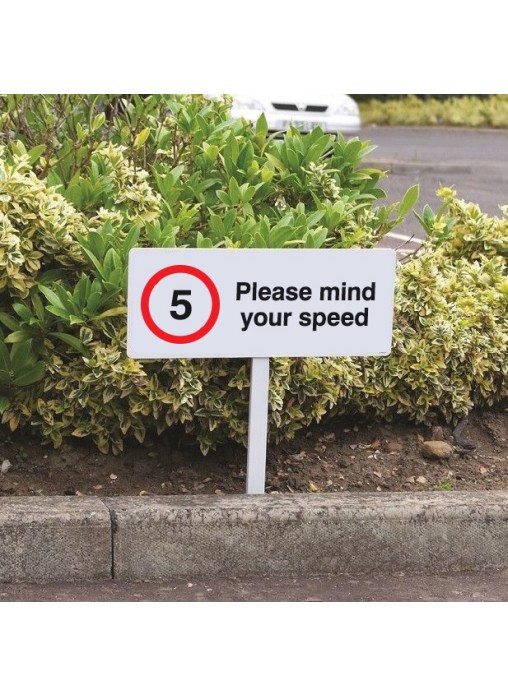 5mph Please Mind Your Speed - Verge Sign c/w 800mm Post