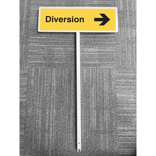 Diversion Right - Verge Sign c/w 800mm Post