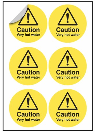 Caution - Very Hot Water Labels