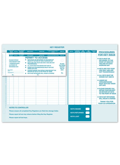 Key Control Sign-In System (100 NCR Passes)