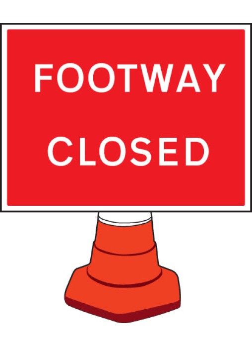 Footway Closed Cone Sign