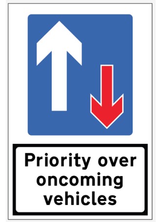 Priority Over Oncoming Traffic Reflective Fold Up Sign