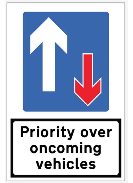 Priority Over Oncoming Traffic Reflective Fold Up Sign