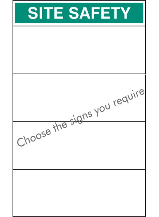 Site Safety Board 600 x 900mm with Select Signs
