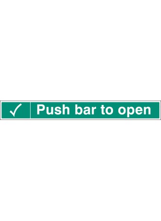 Push Bar to Open - Self Adhesive Vinyl - 600 x 75mm
