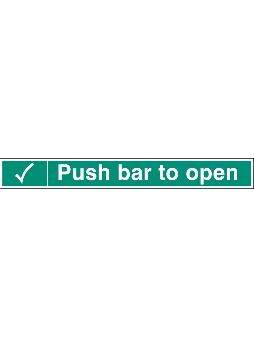 Push Bar to Open - Self Adhesive Vinyl - 600 x 75mm