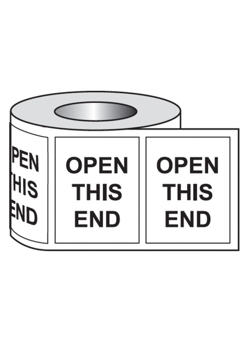 Roll of 250 Open this End Self Adhesive Labels
