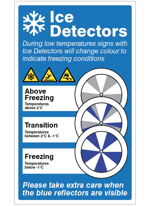 Ice Detector - Supplementary Sign - Reflector not Included