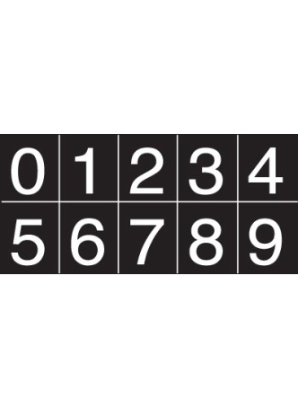 White Cut Out Numbers 25mm Cap Height