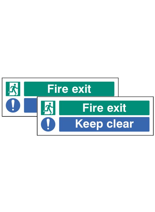 Fire Exit - Keep Clear - Double Sided Window Sticker