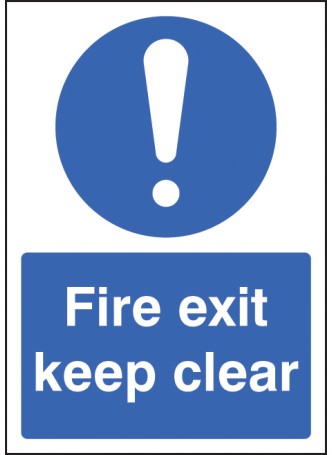 A4 Fire Exit Keep Clear