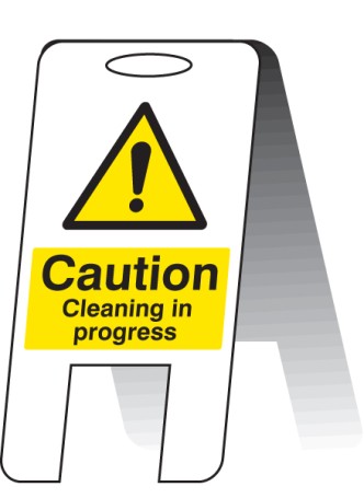 Caution - Cleaning in Progress - Lightweight Self Standing Sign