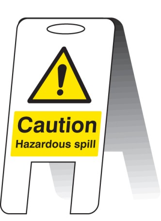 Caution - Hazardous Spill - Lightweight Self Standing Sign