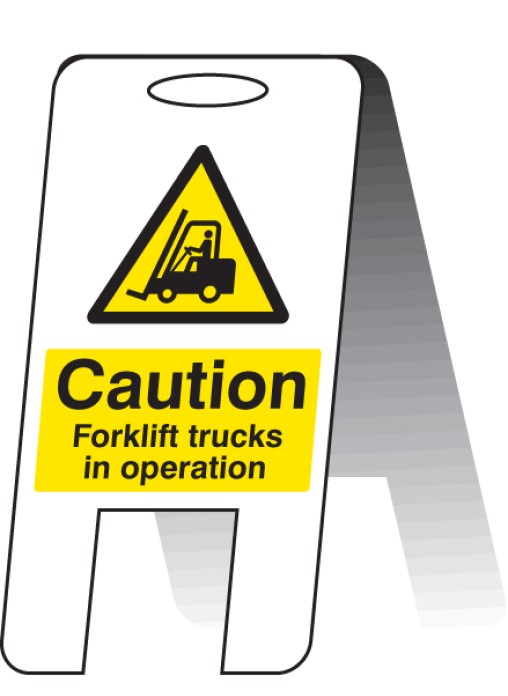 Caution - Forklift Trucks in Operating - Lightweight Self Standing Sign