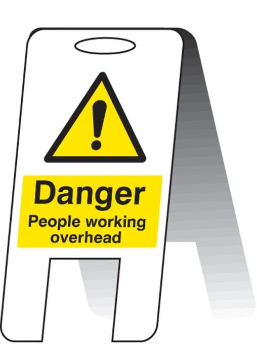 Danger - People Working Overhead - Lightweight Standing Folding Sign