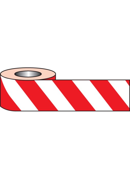 Red & White Non-adhesive Barrier Tape