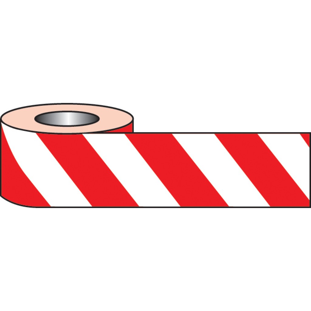 Self Adhesive Hazard Tape - 33m x 50mm - Red / White
