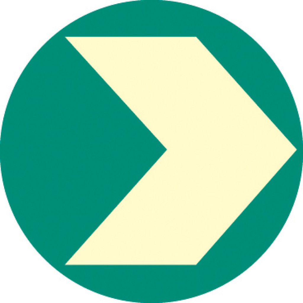 Way Finding - Photoluminescent Floor Marker - 125mm Diameter