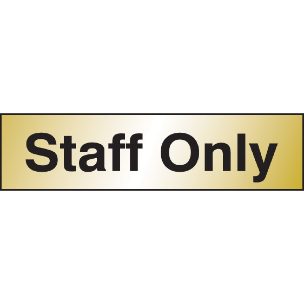 Staff Only Sign - Engraved Aluminium Effect