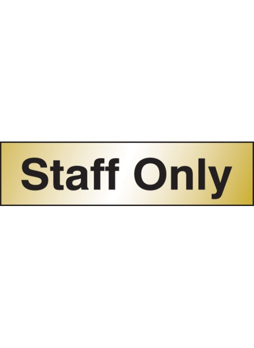 Staff Only Sign - Engraved Aluminium Effect