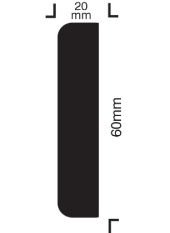 Impact Protection - Rectangle 60 / 20 - Self Adhesive