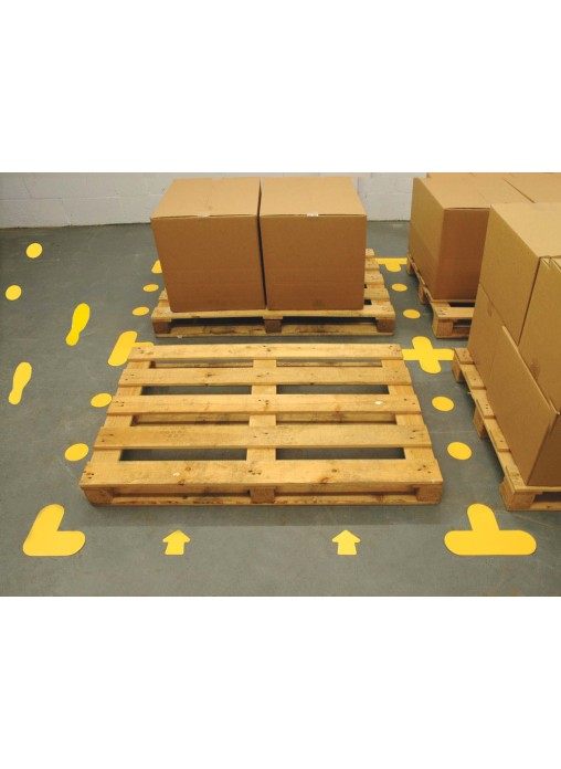 Yellow Floor Signal Markers - Feet (Pack of 10)
