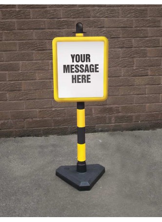 Bespoke Sign with Yellow and Black Post c/w Base