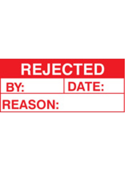 Roll of 100 Rejected Labels - 50 x 20mm