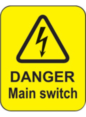 Danger - Main Switch Labels