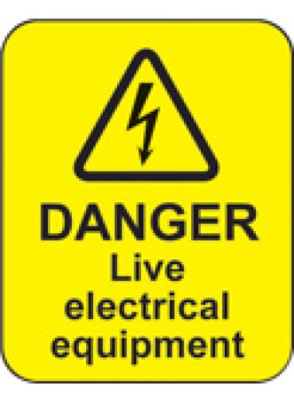 Danger - Live Electrical Equipment Labels