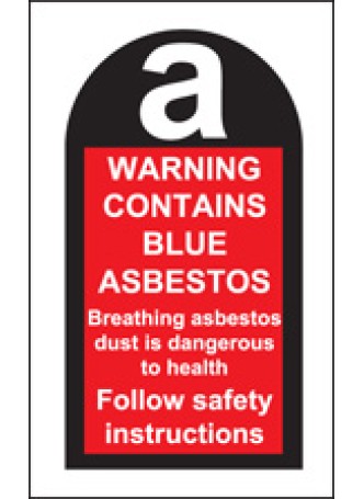 Roll of 100 Contains Blue Asbestos Labels 27 x 50mm