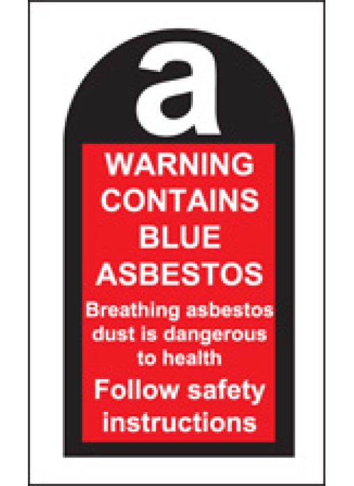 Roll of 100 Contains Blue Asbestos Labels 27 x 50mm