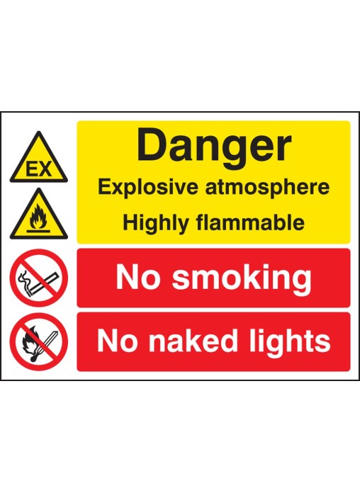 Explosive Atmosphere Highly Flammable No Smoking / Naked Lights