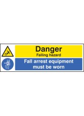 Danger - Risk of Falling - Fall Protection must be Worn