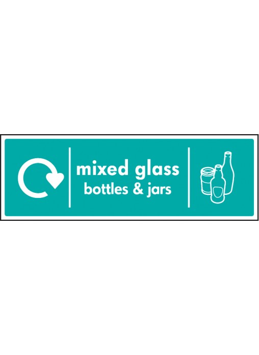 WRAP Recycling Sign - Mixed Glass Bottles & Jars