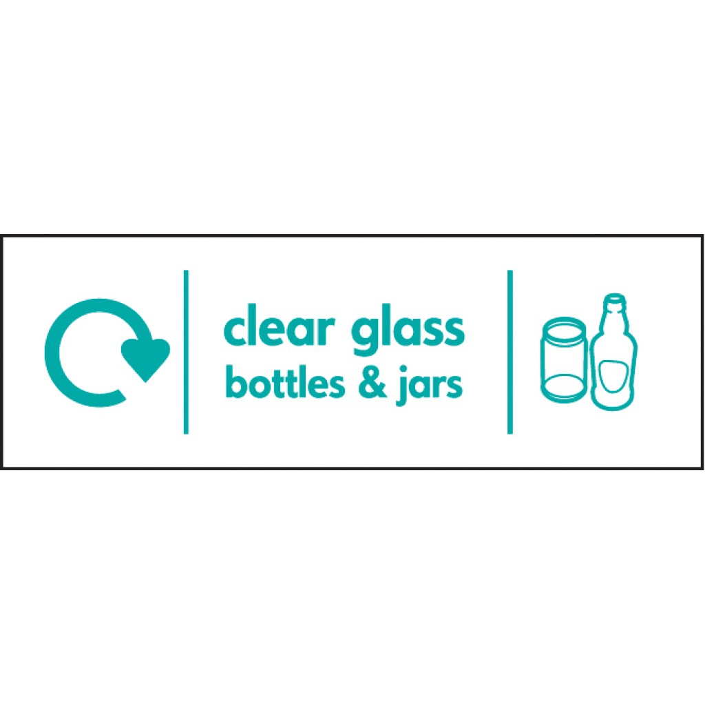 WRAP Recycling Sign - Clear Glass Bottles & Jars