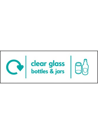 WRAP Recycling Sign - Clear Glass Bottles & Jars