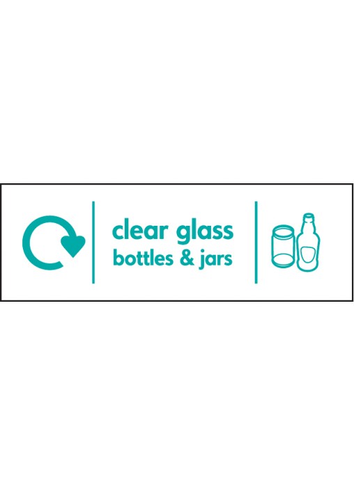 WRAP Recycling Sign - Clear Glass Bottles & Jars