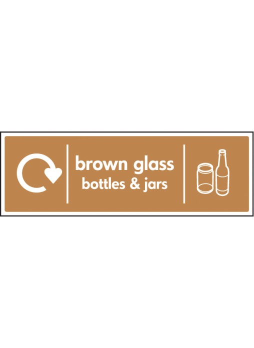 WRAP Recycling Sign - Brown Glass Bottles & Jars