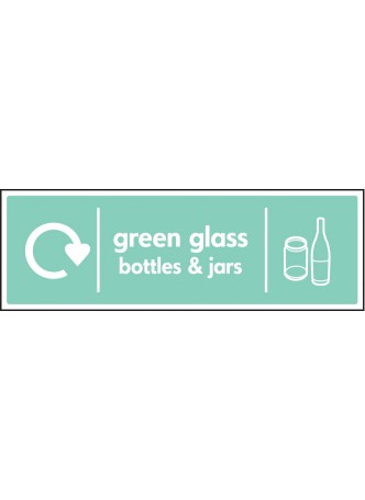 WRAP Recycling Sign - Green Glass Bottles & Jars