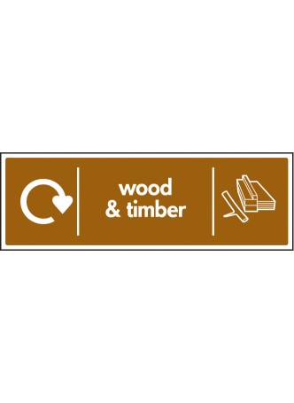 WRAP Recycling Sign - Wood & Timber