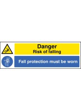 Danger - Falling Hazard Fall Arrest Equipment Must be Worn
