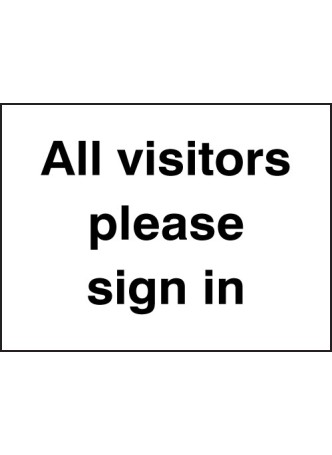 All Visitors Please Sign In
