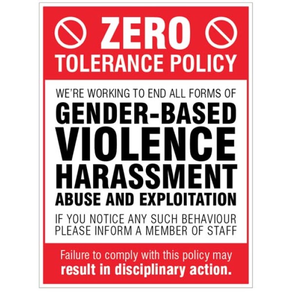 Zero Tolerance Policy - Gender based Violence - Harassment - Abuse ...