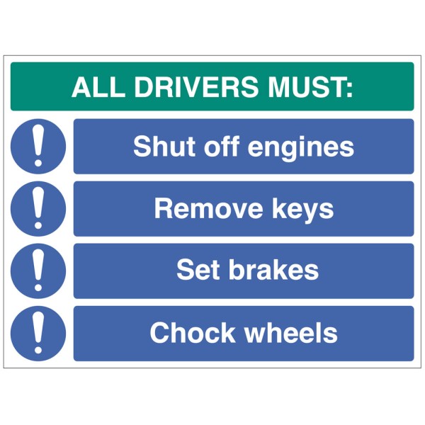 All Drivers Must - Shut off Engine - Remove Keys - Set Brakes - Chock ...