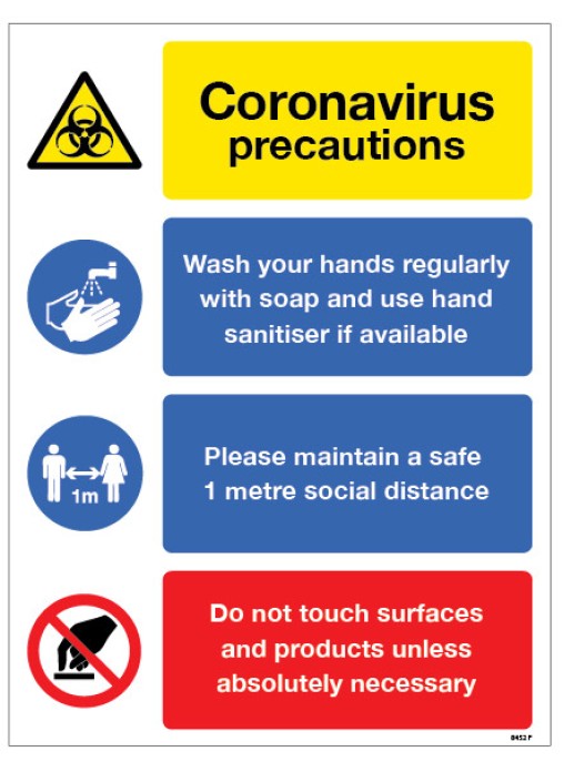 Coronavirus Precautions Multi-Message - 0 / 1m / 2m Options