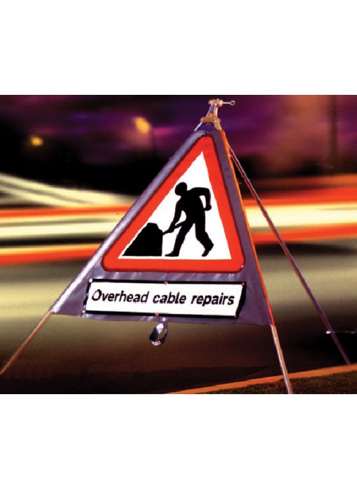 Fold Up Sign - Men At Work with Text Variant Options