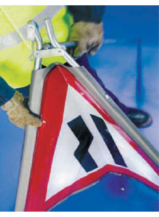 Fold Up Sign - Road Narrows Left