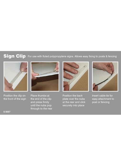 Sign Clip for Fluted Polypropylene